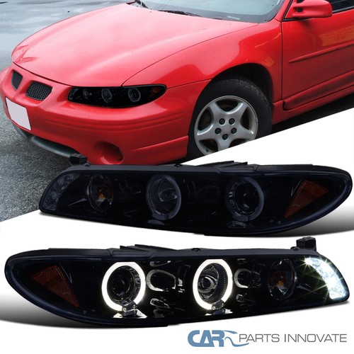 Piano Black Pontiac For 97-03 Grand Prix LED Halo Projector Headlights ...