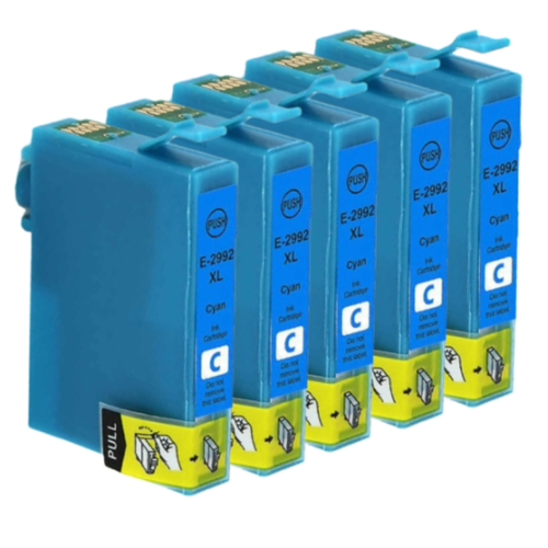 5 Cyan Ink Cartridges 29XL - Epson XP-235 XP-247 XP-257 XP-332 XP-342 ...