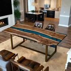 Modern Blue Clear Epoxy Resin Table – Stunning Handmade Design | eBay