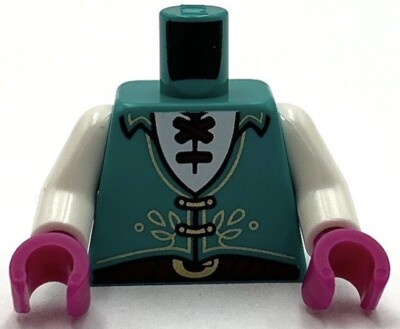 Lego New Minifigure Dark Turquoise Torso Vest w/ Gold Filigree Clasps ...