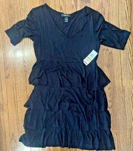 Style & Company Dress Womens Black Ruffle Tiered Size Small NWT WPL ...