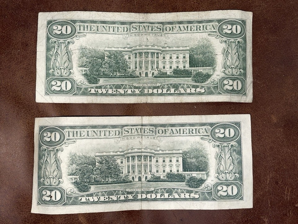 Pair Of 1981 Federal Reserve Note $20 Twenty Dollar Bill Vintage US $40 ...