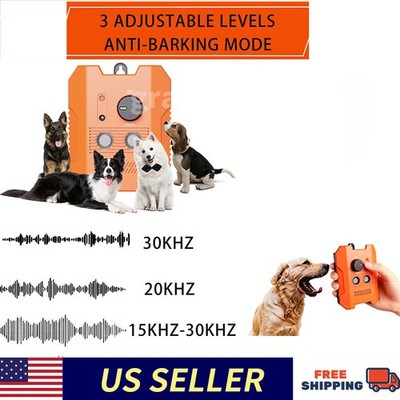 Bark Guard Pro Dog Bark Deterrent 200ft Range 3 Adjustable Levels &LED ...