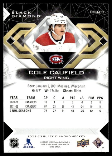 2022-23 Upper Deck Black Diamond Cole Caufield /349 #BDB-CC | eBay
