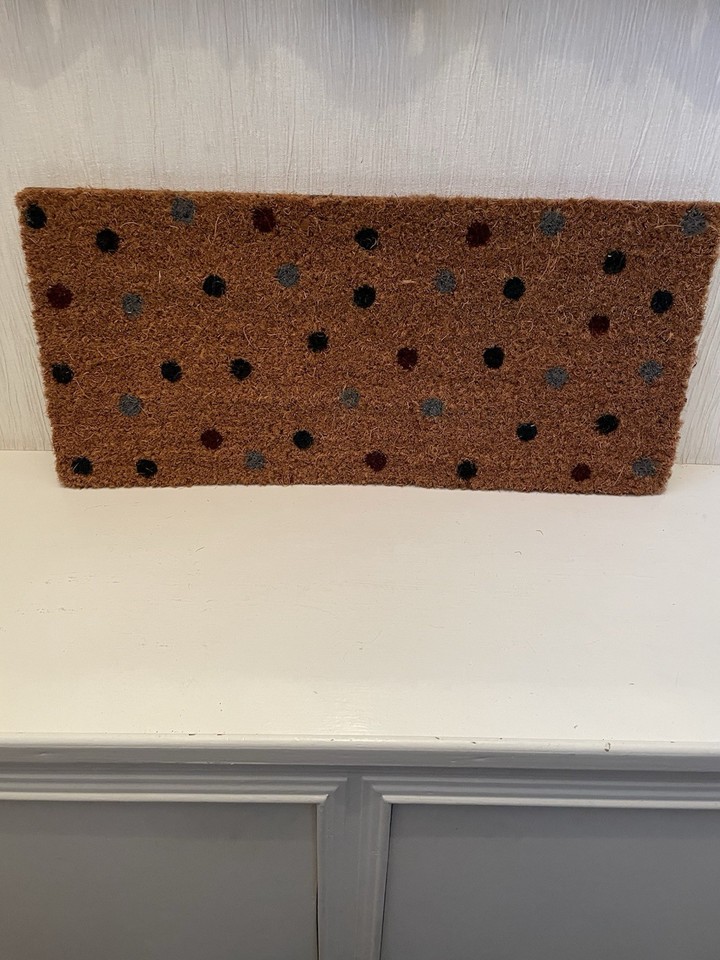 NARROW HESSIAN POLKA DOT DOOR MAT 22” X 10” BRAND NEW | eBay UK