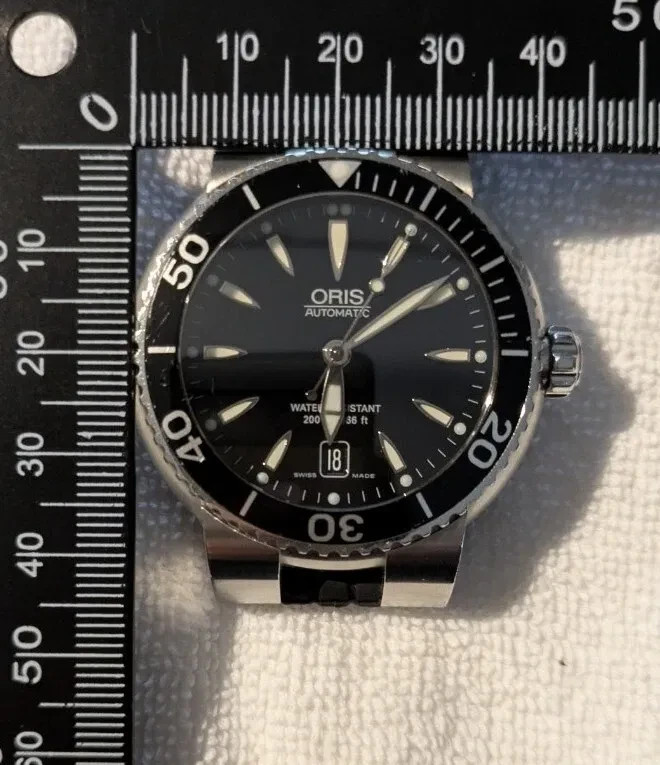 [NEAR MINT] ORIS 7533 Divers Black Dial Date Automatic 42mm Men's Watch ...