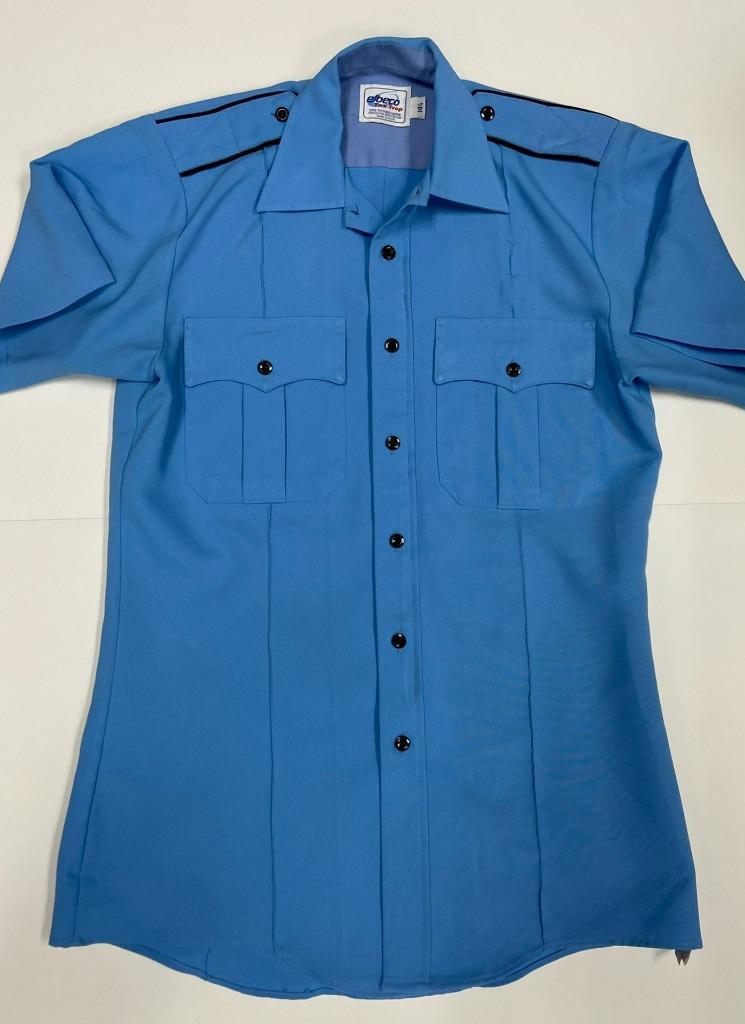 Police Security Uniform Shirts Blue Long/Short Sleeve… - Gem