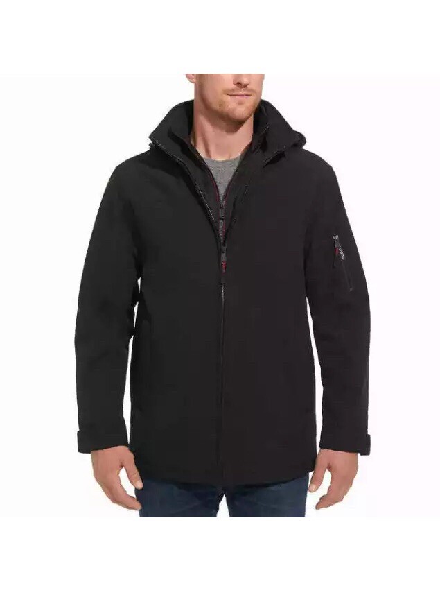 Weatherproof Men's Ultra Tech Men's Jacket Fleece Bib Removable Hood ...