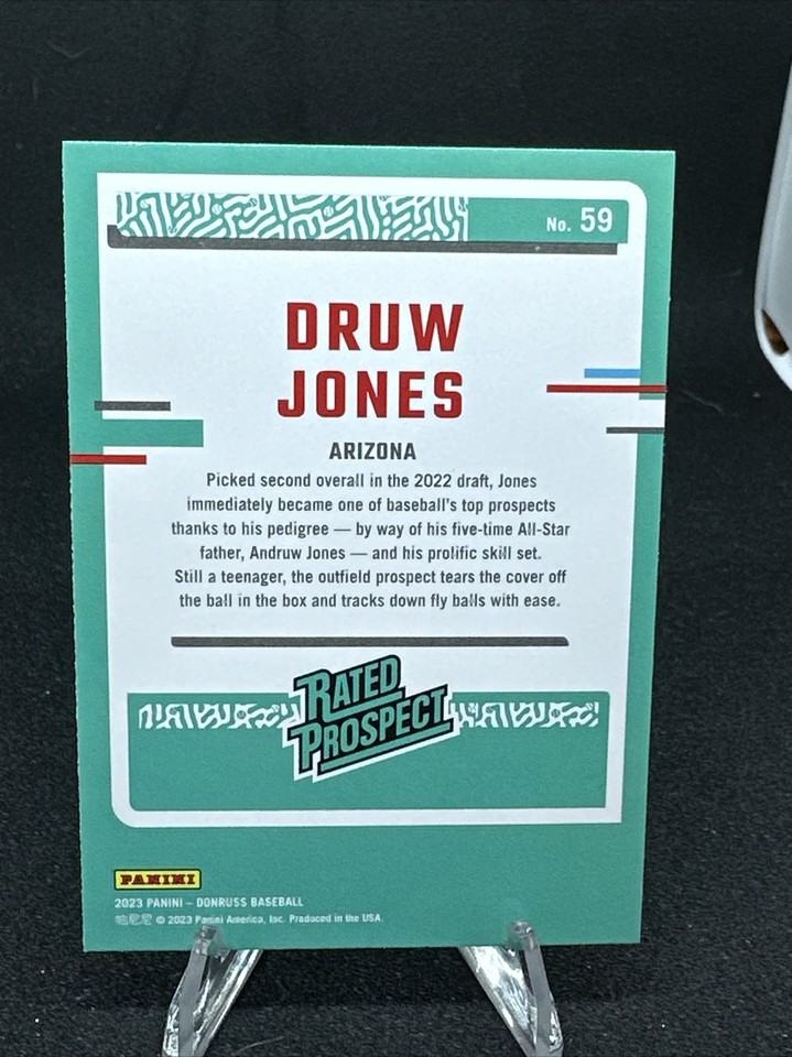 DRUW JONES ROOKIE 2023 Panini Donruss Rated Prospect JTS | eBay