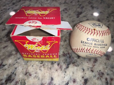 Vintage Worth Official League Baseball #972 w/Partial Box And Unknown ...