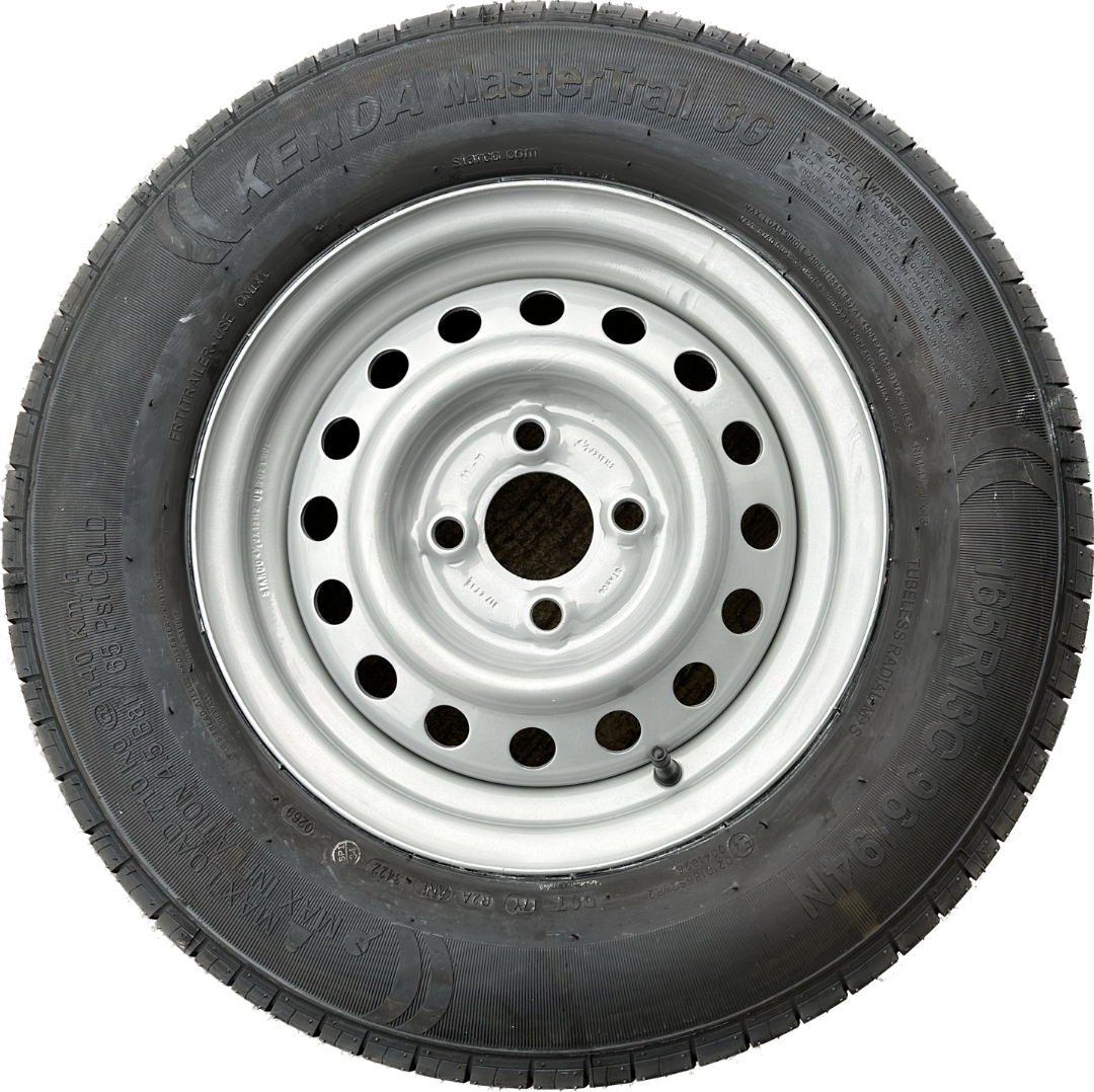 1x 165R13C 96/94N trailer Wheel + tyre 4 Stud 100mm PCD , 60mm Centre ...