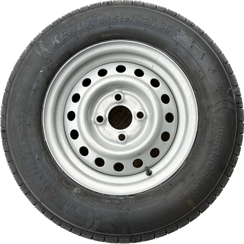 2x 165R13C 96/94N trailer Wheel + tyre 4 Stud 100mm PCD , 60mm Centre ...