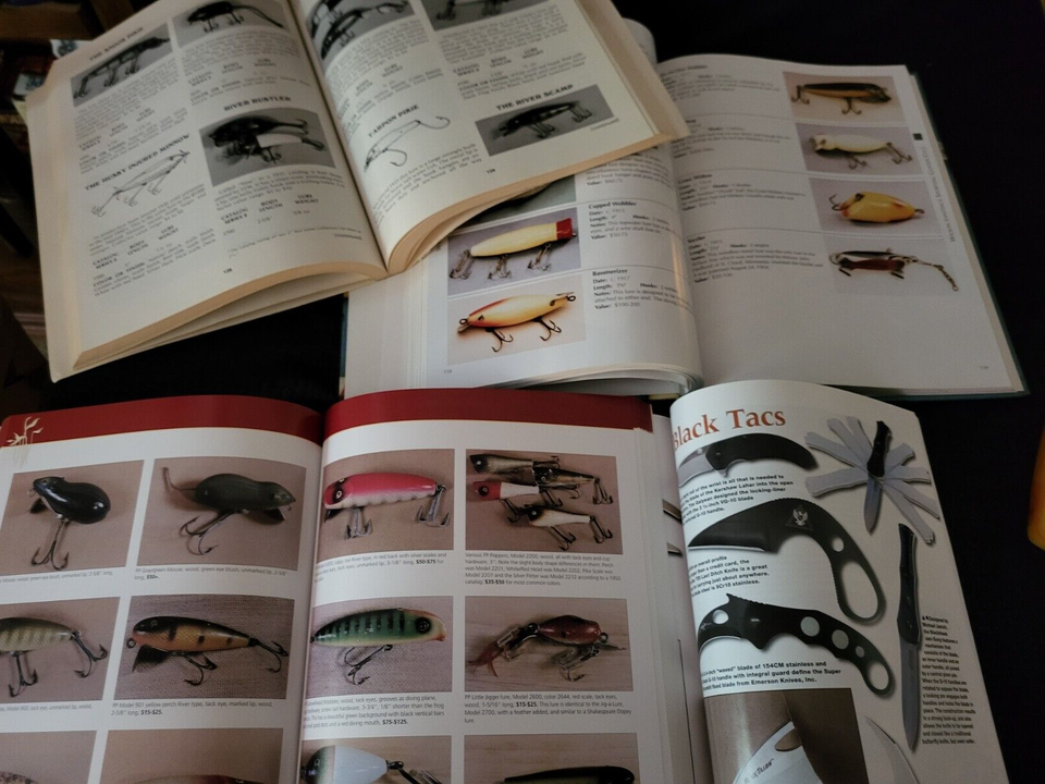 4-FISHING LURES TACKLE-KNIVES-HUNTING COLLECTIBLE PRICE GUIDE BOOKS ...