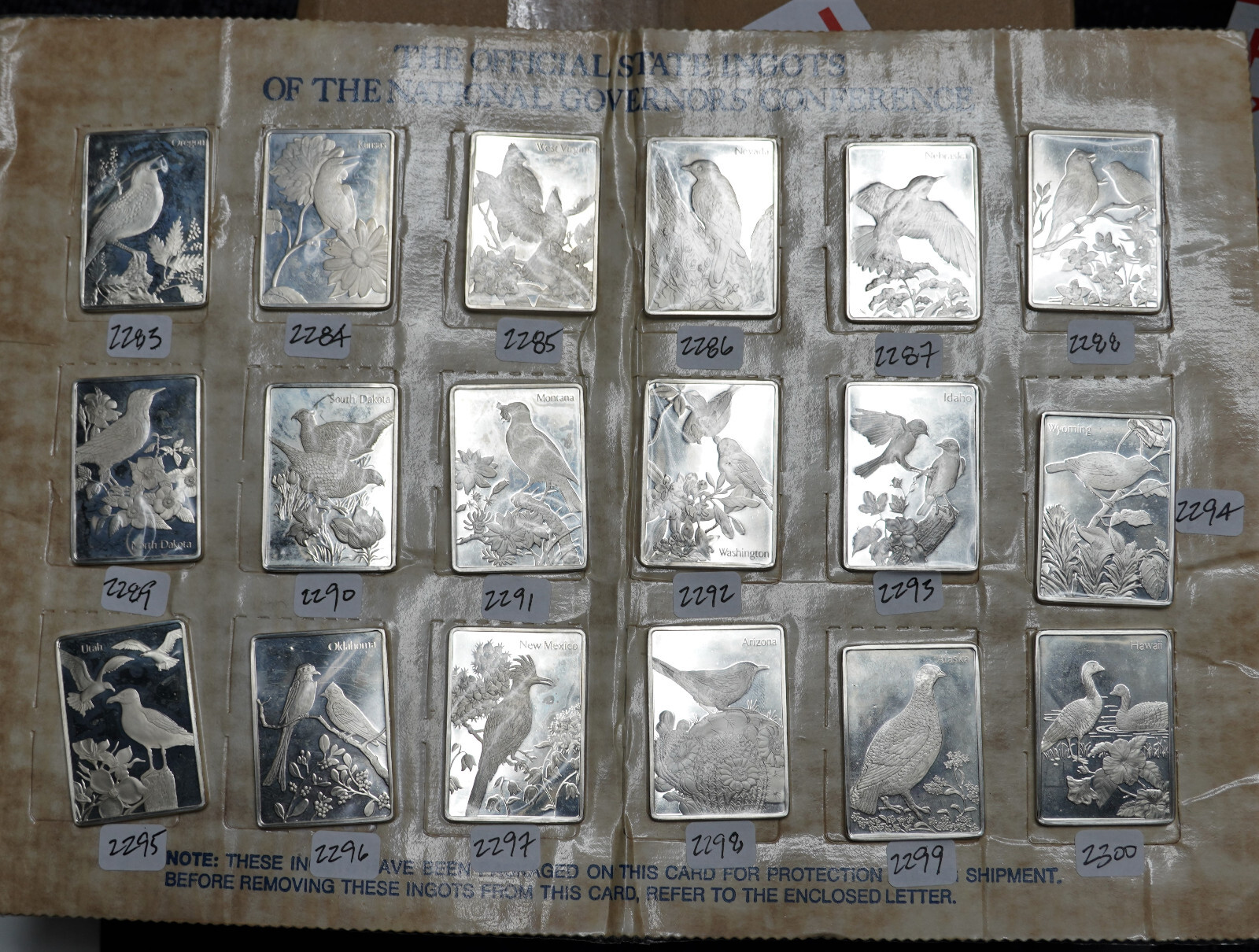 Franklin Mint West Virginia Cardinal Rhododendron 925 Silver art bar ...