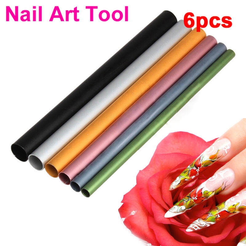 6Pcs Acrylic Nail C Curve Shaping Stick Aluminum UV Gel Nail Tip ...
