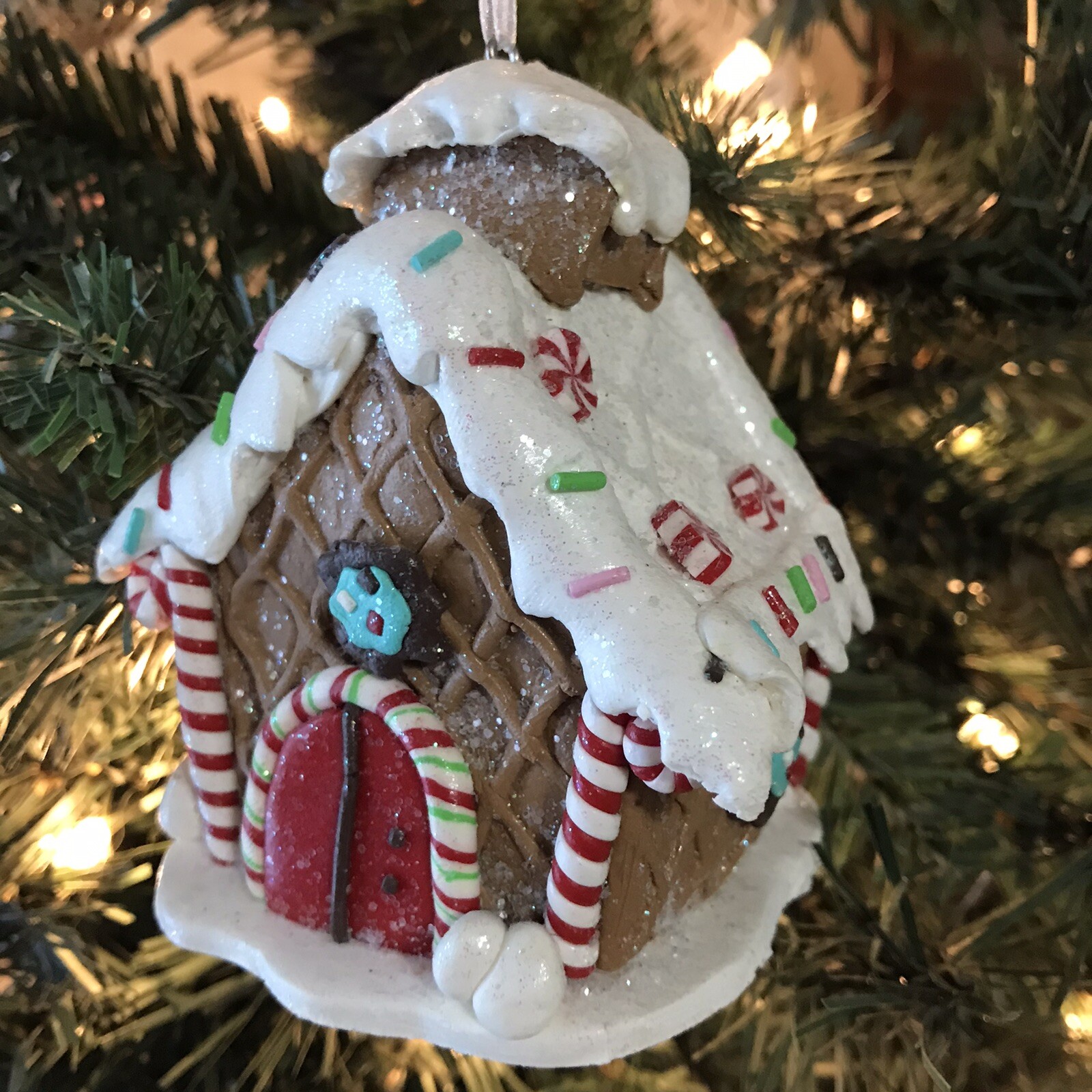 Peppermint Gingerbread House decorated Christmas Tree ornament 2011 ...