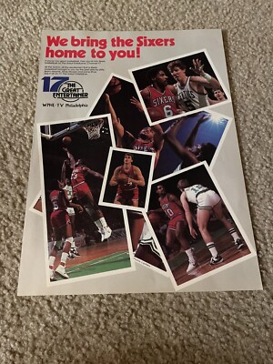 Vintage PHILADELPHIA 76ERS SIXERS Print Ad TV 1980s DR. J ERVING ...