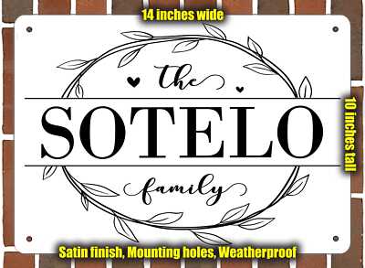 Sotelo Family Decorative Metal Door or Wall Plaque (Style 1) | eBay