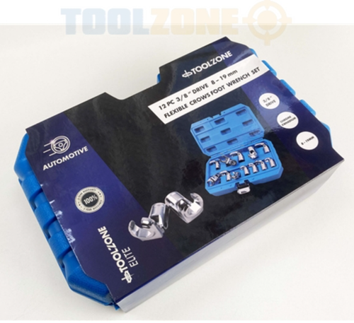 Flexible Crows Foot Wrench Set 12 Piece 3/8" Drive 8 - 19mm Garage ...