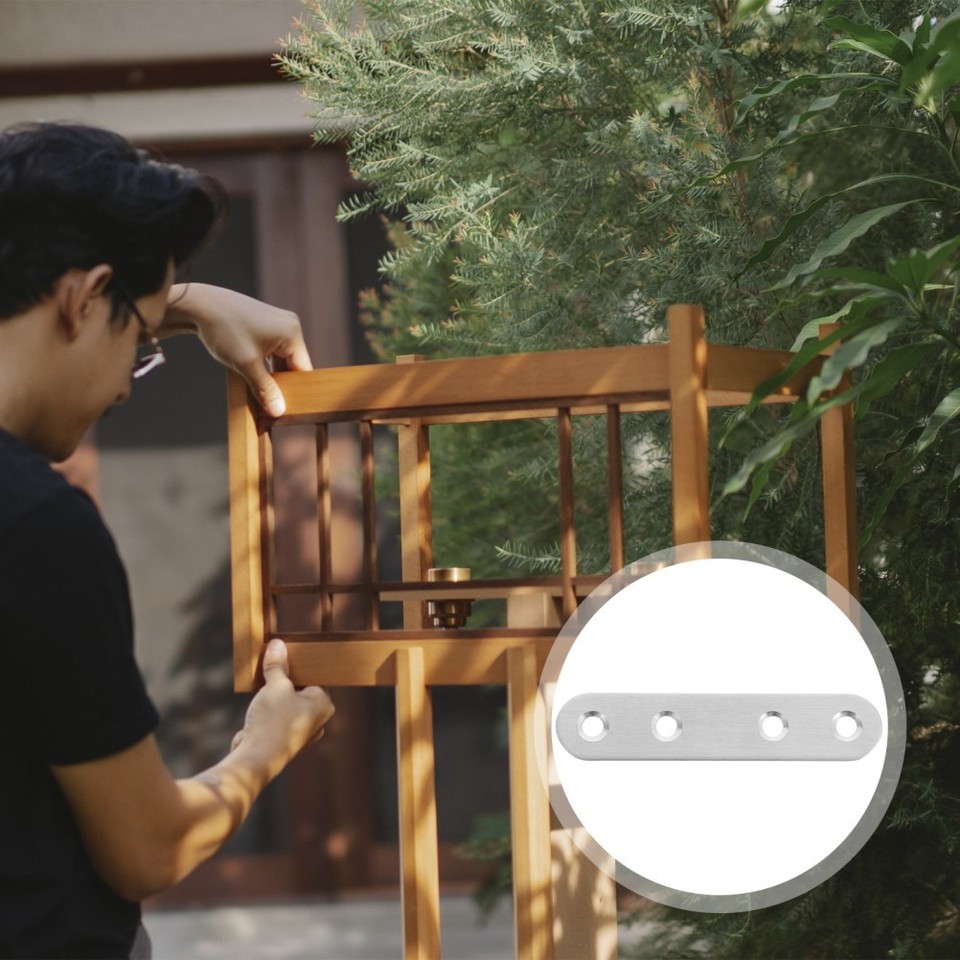 Stainless Steel Flat Straight Brackets Durable Furniture Corner Braces ...