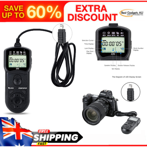 JJC MC-DC2 Timer Remote Control for Nikon Z6II Z7II Z5 Z6 Z7 D750 D780 ...