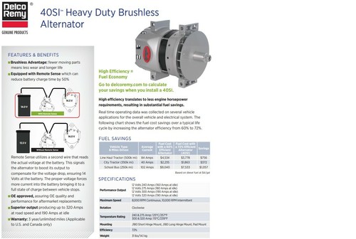 delco remy alternator 40SI 12V 240 AMPS PN 8600339 J180 Hinge | eBay