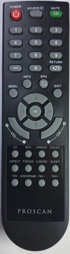 New Proscan TV Remote Control for PLED1960AB, RTPLED3792A, PLED1960A-B ...