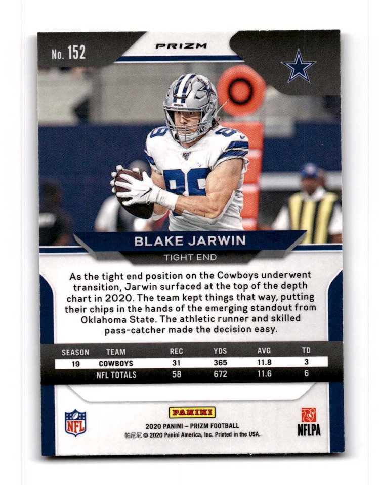 2020 Panini Prizm Prizm Lazer Blake Jarwin 152 | eBay