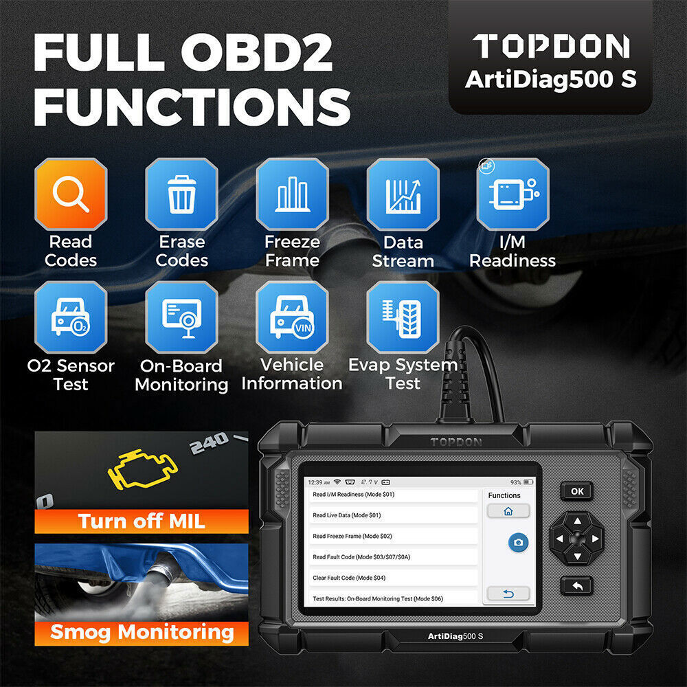 2023 TOPDON AD500S OBD2 Car Scanner Engine ABS SRS SAS Diagnostic Tool DPF Reset | eBay