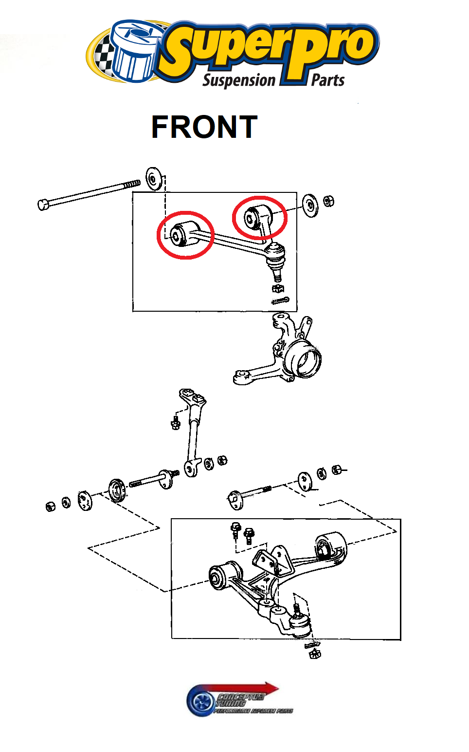 SuperPro Front Upper Wishbone Arm Inner Bush Kit For JZA80 Toyota Supra ...