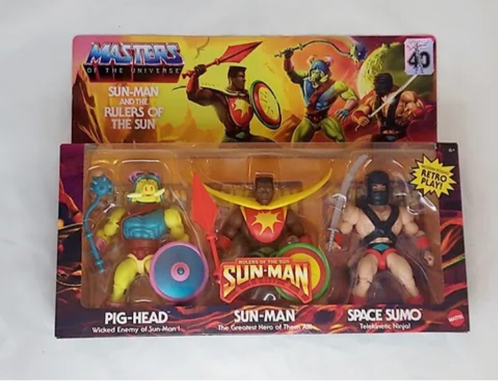 NEW MOTU Sun-Man and the Rulers of the Sun 3pk Exclusive Pig-Head Space ...