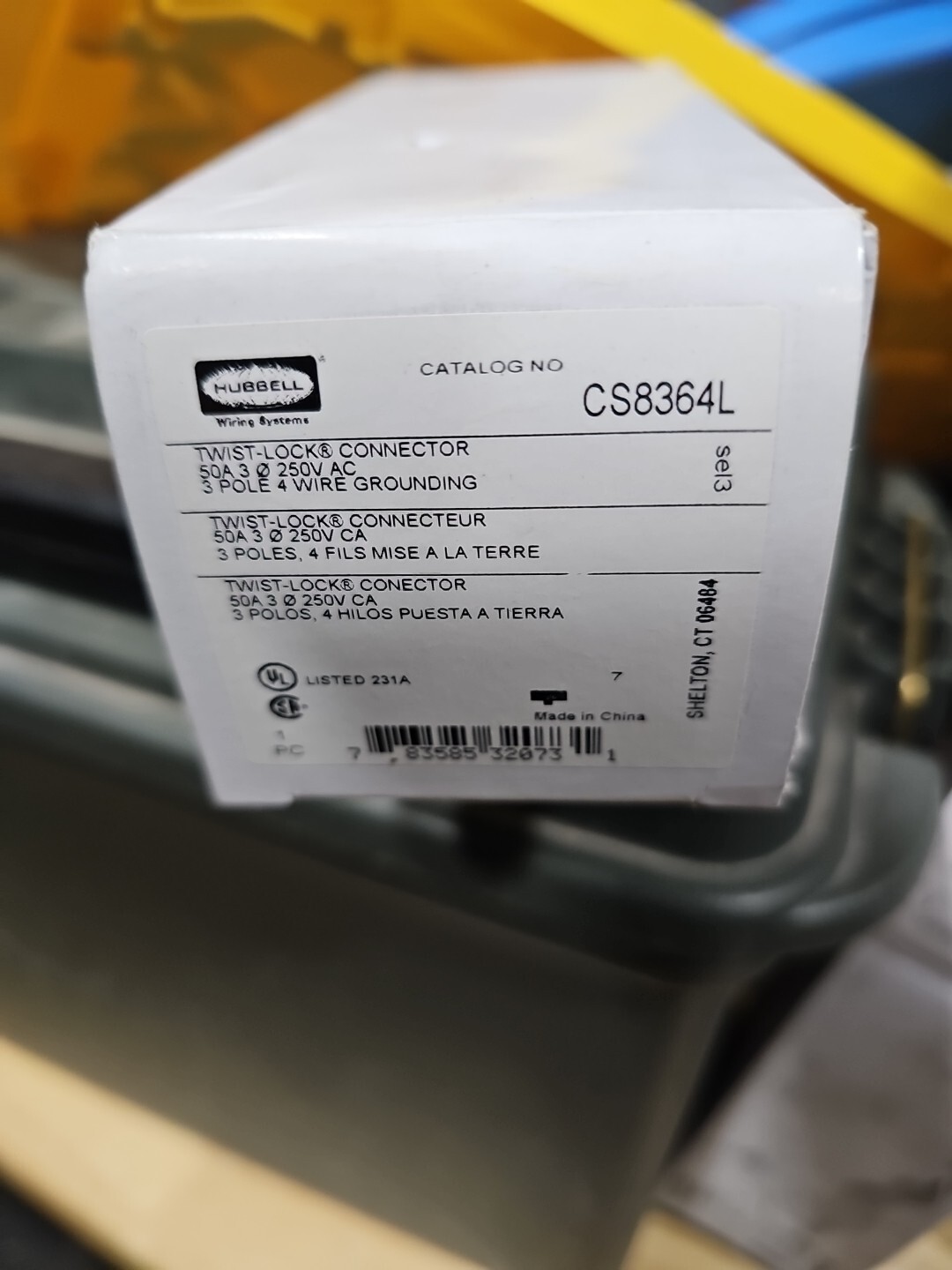 Hubbell Cs8364 LCR 50-amp Twist Lock Connector 50a 250 VAC for sale ...