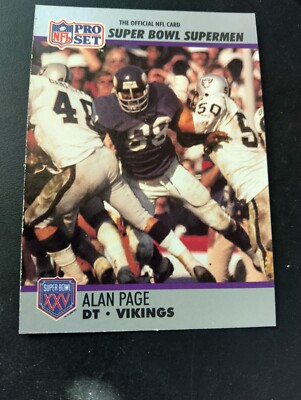 Alan Page Minnesota Vikings DT Superbowl Supermen NFL Pro Set 1990 Card ...