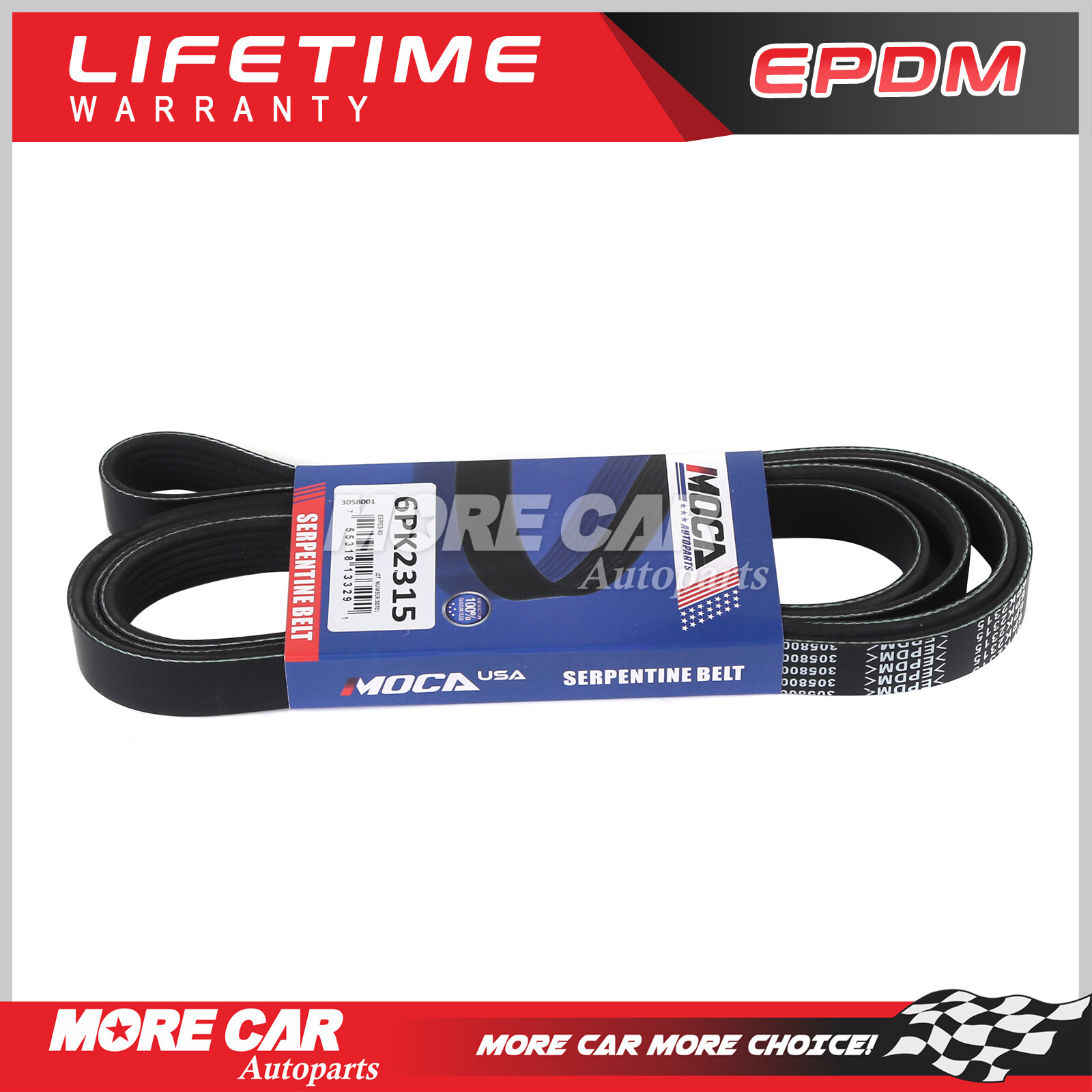 EPDM Serpentine Belt 6PK2315 Fit 1995-1997 Jeep Wrangler Cherokee 2.5L ...