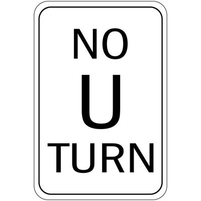 STOP NO U TURN Aluminum METAL Sign 8x12 made USA | eBay