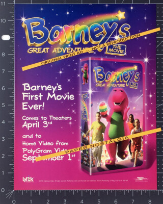 BARNEY'S GREAT ADVENTURE__Original 1998 Trade Print AD / ADVERT / promo ...