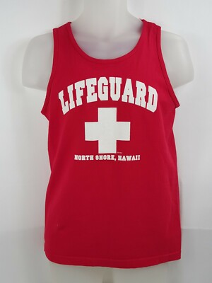 Lifeguard Muscle Shirt Sleeveless North Shore Hawaii Red Tank Top Mens ...