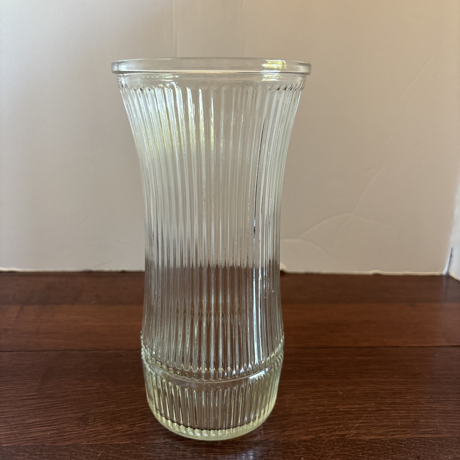 Vintage Hoosier Glass Vase Clear Ribbed 8 1/2" Tall | eBay