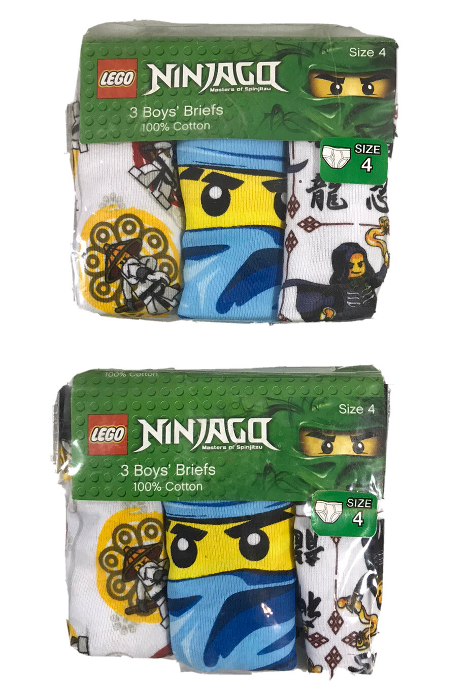 2012 Lot 6 Boys Briefs Size 4 LEGO NINJAGO Masters Of Spinjitzu 100% ...