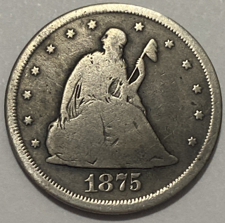 1875 CC - US 20 Cent - Short Lived Type Coin - Exact Coin Imaged #SL152 ...