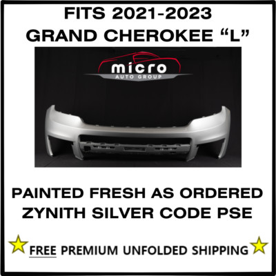 21 22 23 JEEP GRAND CHEROKEE L FRONT BUMPER OEM PAINTED SILVER PSE ...