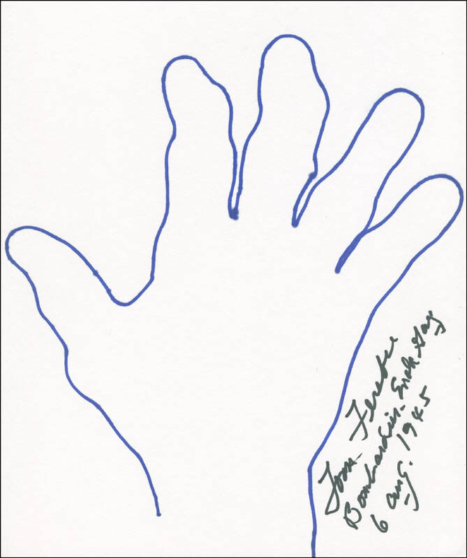 ENOLA GAY CREW (COLONEL THOMAS W. FEREBEE) - HAND/FOOT PRINT OR SKETCH ...