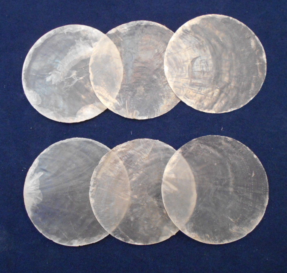 10 Capiz Shells White Round 1 1/2" (38mm) No Holes Crafts Windchimes ...