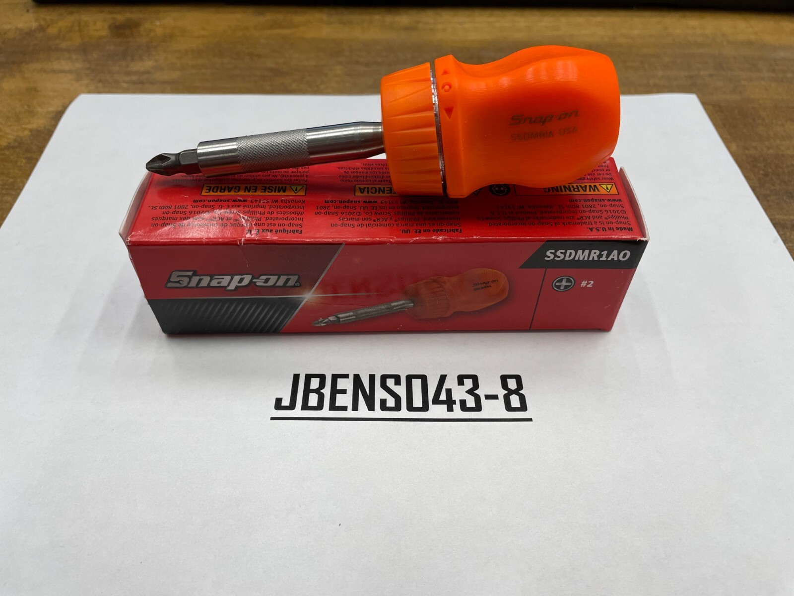 Snap-on Tools USA NEW ORANGE Stubby Hard Handle Ratcheting Screwdriver ...