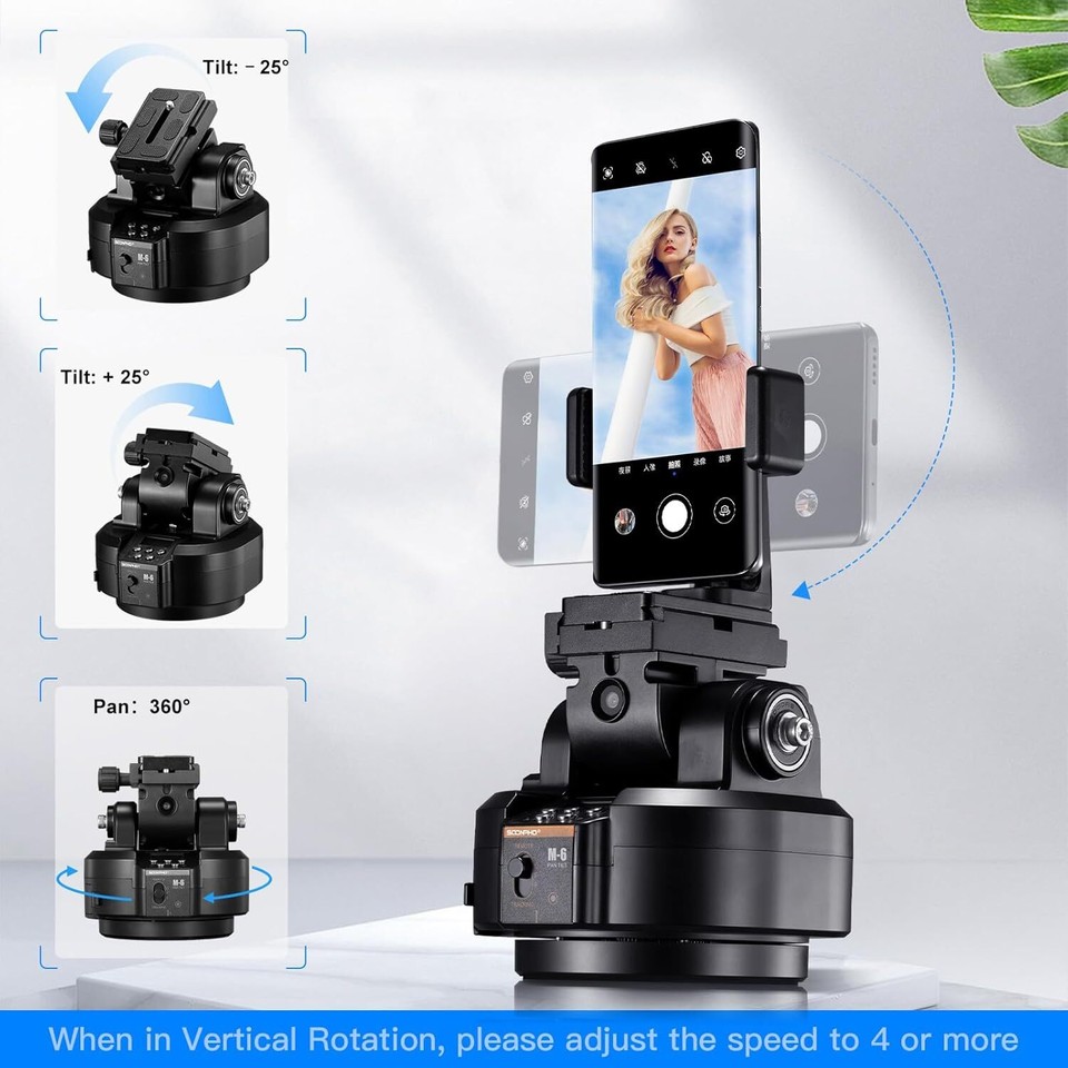 Soonpho M6 Pan Tilt Motorized Panoramic Tripod Head Face Tracking ...