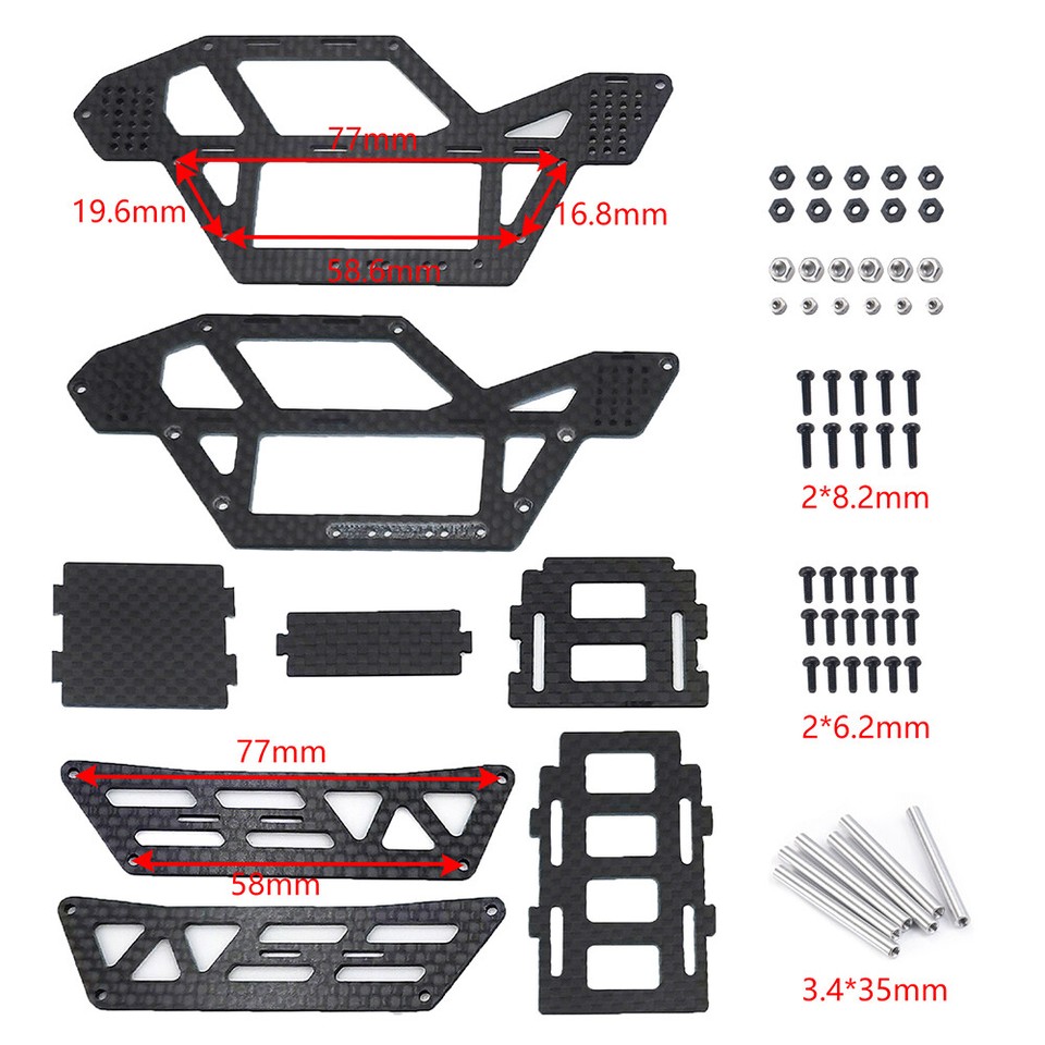 Carbon Fiber Frame Body Shell Rock Buggy Frame for 1/24 Axial SCX24 RC ...
