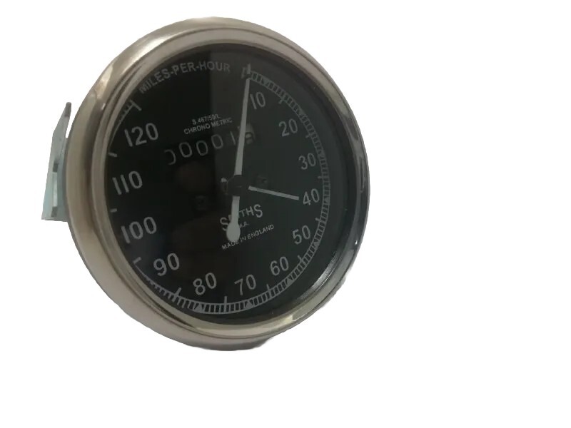 Smith 0 - 120 mph speedo black face metal body Fit For Classic Bikes ...