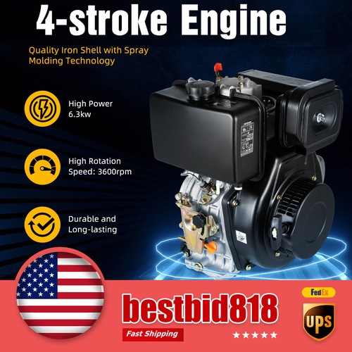 186F 4 Stroke Diesel Engine Single Cylinder 1.45 gallon Air Cooling ...