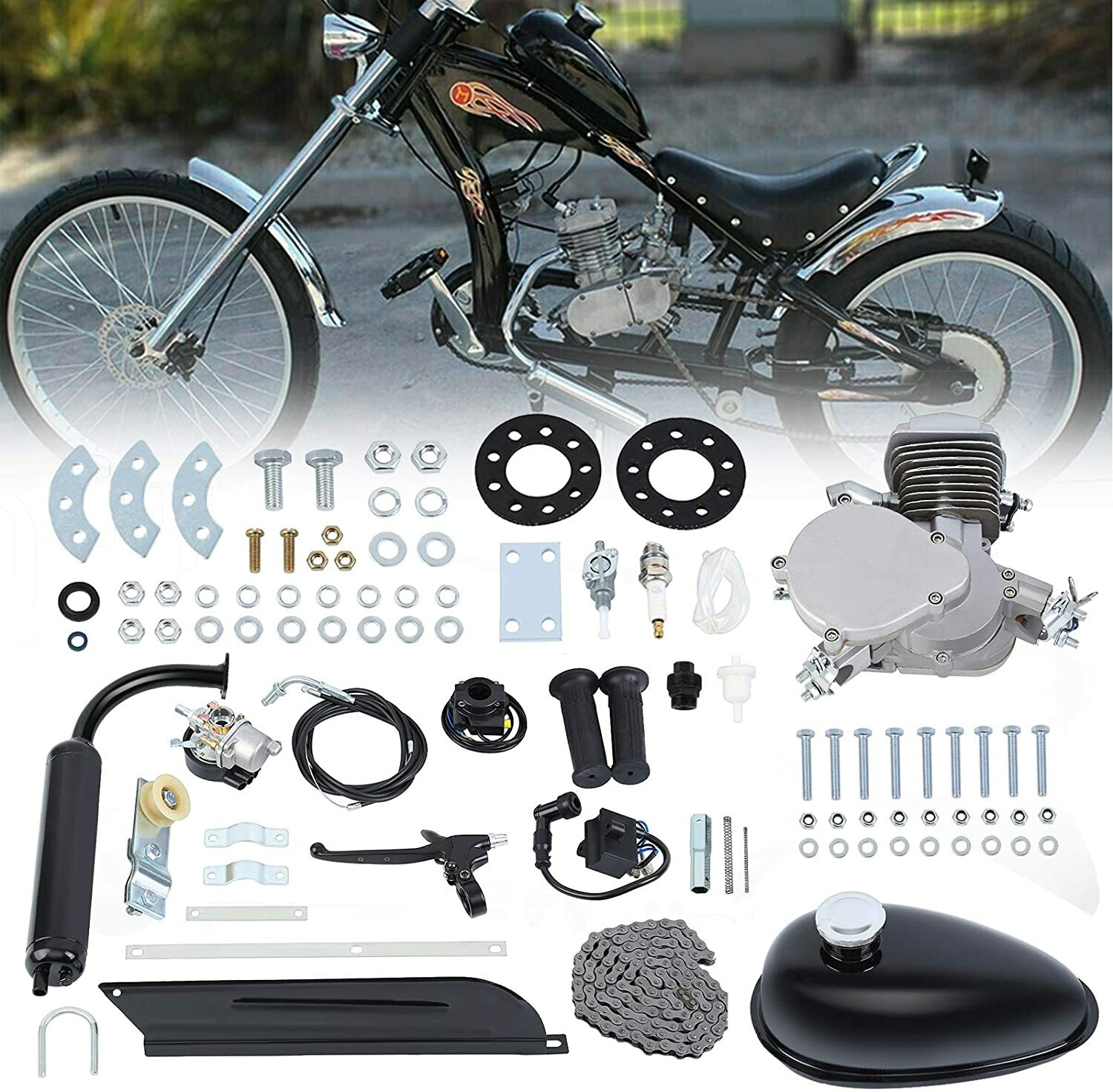 100CC 2 Stroke Motorized Push Bike Motorised Bicycle Petrol Gas Motor ...