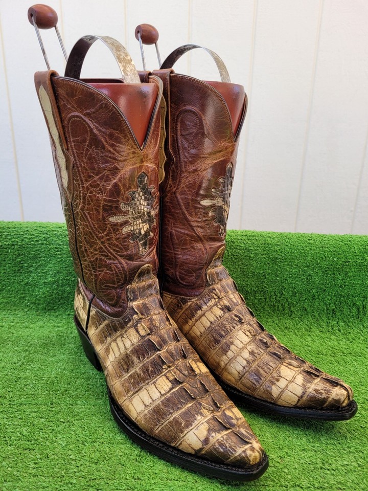 9.5 E BLACK JACK NATURAL ALLIGATOR INLAY VINTAGE RARE CUSTOM COWBOY ...